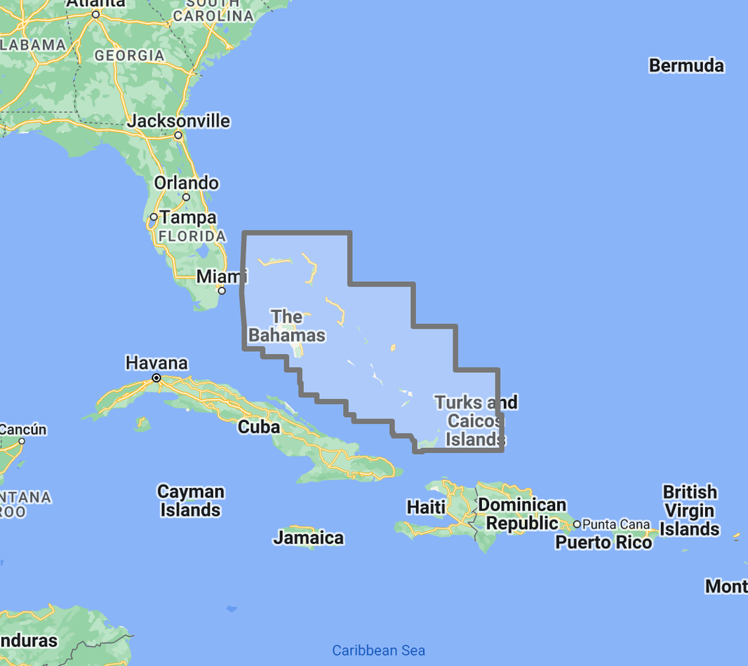TimeZero TZ Map: Bahamas - Amnautical