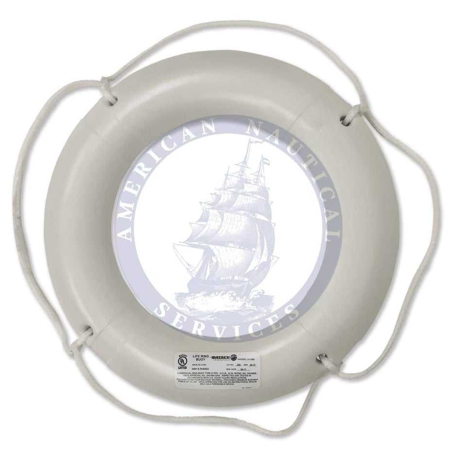 30″ Lifering White USCG, No Tape - Amnautical