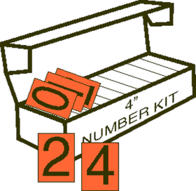 4" Orange Backed Vinyl Numbering Kit for "ORANGE Panels Only" - Amnautical