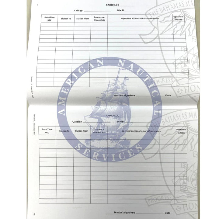 Bahamas GMDSS Radio Record Log Book, 2022 Edition - Amnautical