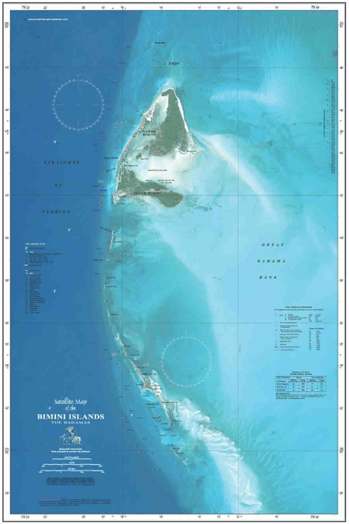 Bimini Islands, Bahamas - Satellite Chart - Amnautical