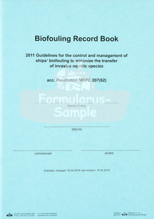 Biofouling Record Book - IMO Compliance Guide - Amnautical
