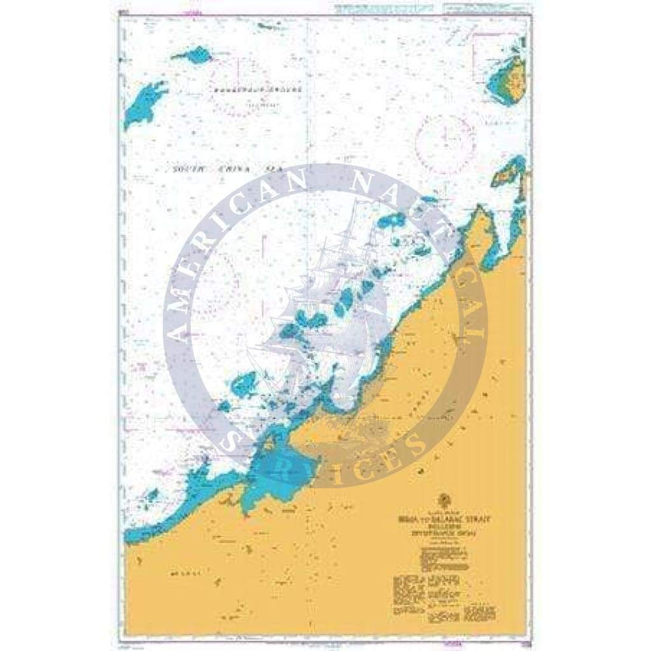 British Admiralty Nautical Chart 1338: Seria to Balabac Strait includi ...