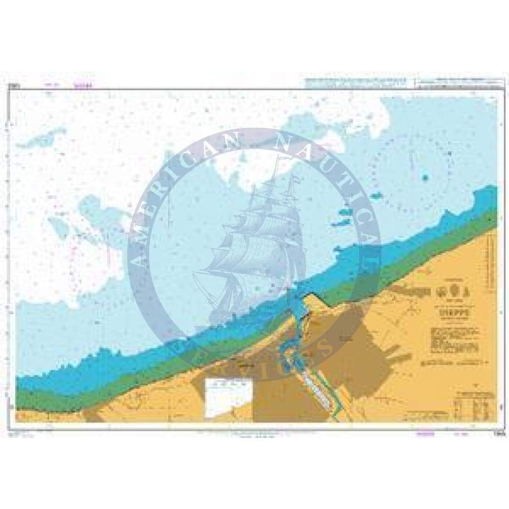 British Admiralty Nautical Chart 1355: Dieppe - Amnautical