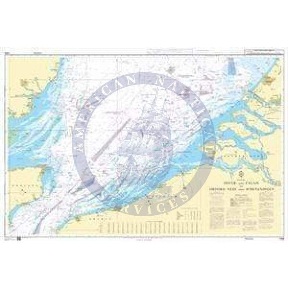 British Admiralty Nautical Chart 1406: Dover and Calais to Orford Ness ...