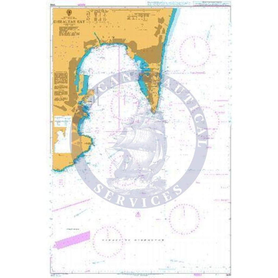 British Admiralty Nautical Chart 1448: Mediterranean Sea,Gibraltar Bay ...