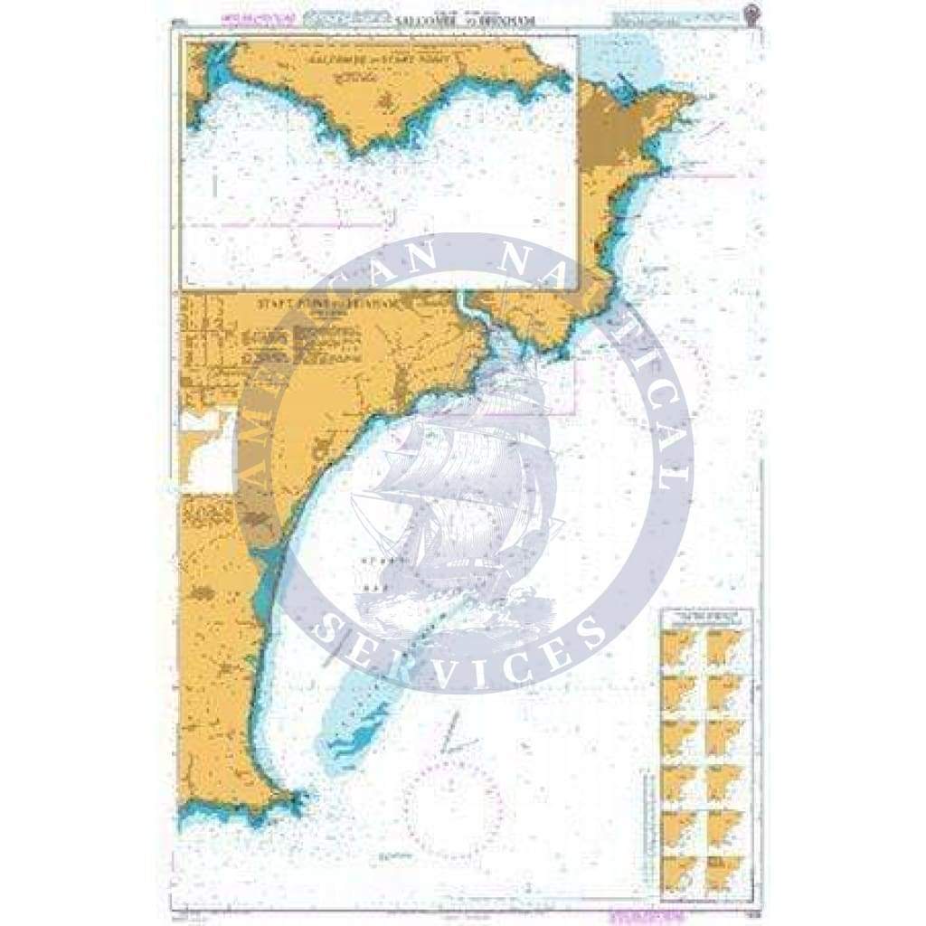British Admiralty Nautical Chart 1634: England - South Coast, Salcombe ...
