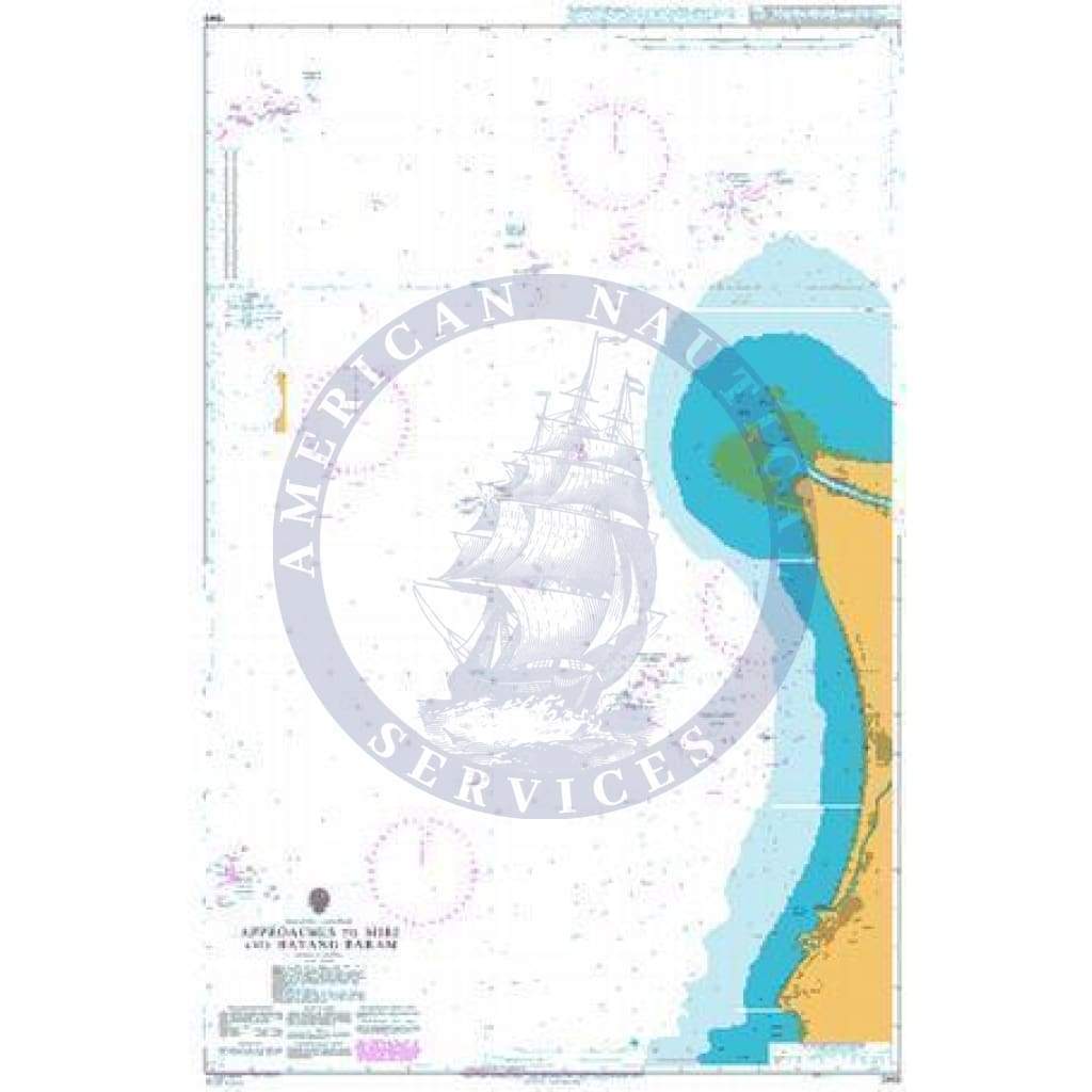 British Admiralty Nautical Chart 1949: Approaches to Miri and Batang B ...