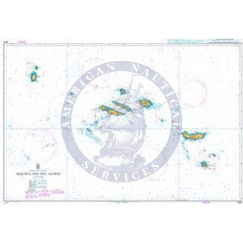 British Admiralty Nautical Chart 1950: North Atlantic Ocean, Arquipéla ...