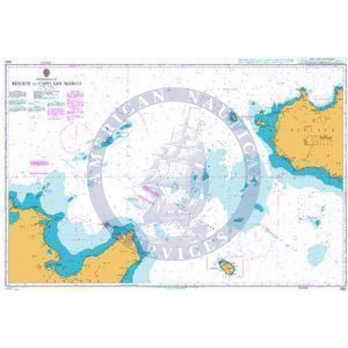 British Admiralty Nautical Chart 2122: Mediterranean Sea, Bizerte to C ...