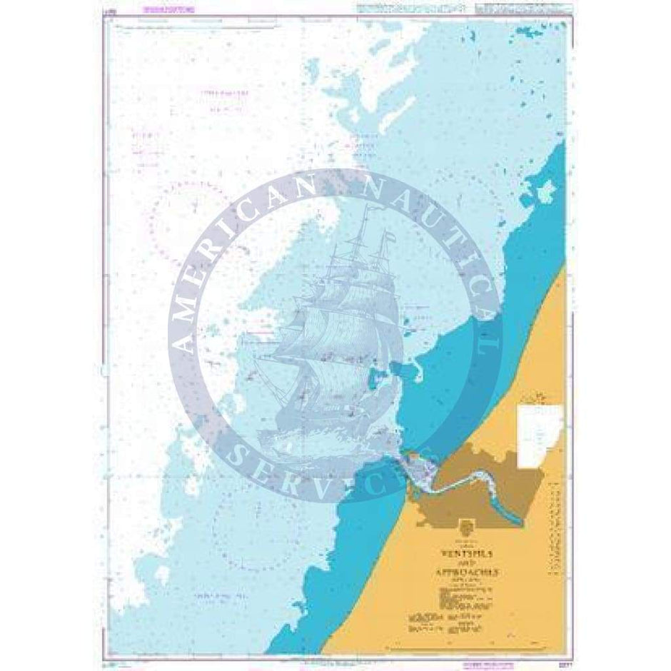 British Admiralty Nautical Chart 2277: Baltic Sea, Latvia, Approaches ...