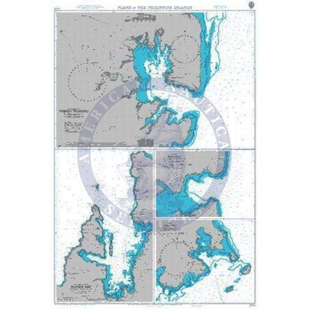 British Admiralty Nautical Chart 2914: Plans in the Philippine Islands ...