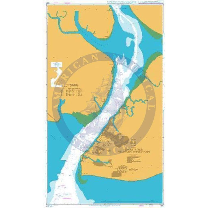British Admiralty Nautical Chart 3287: Nigeria, Bonny River, Field Poi ...
