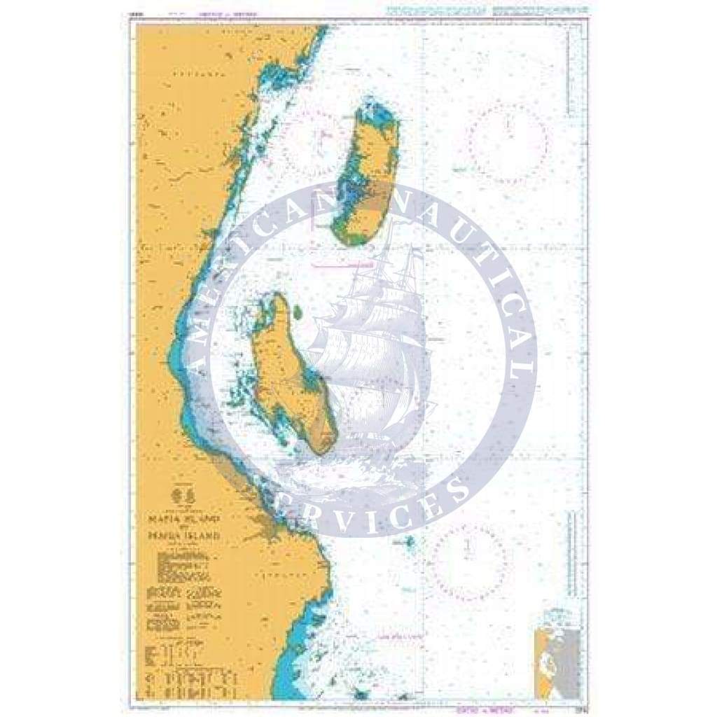 British Admiralty Nautical Chart 3310: Mafia Island to Pemba Island ...