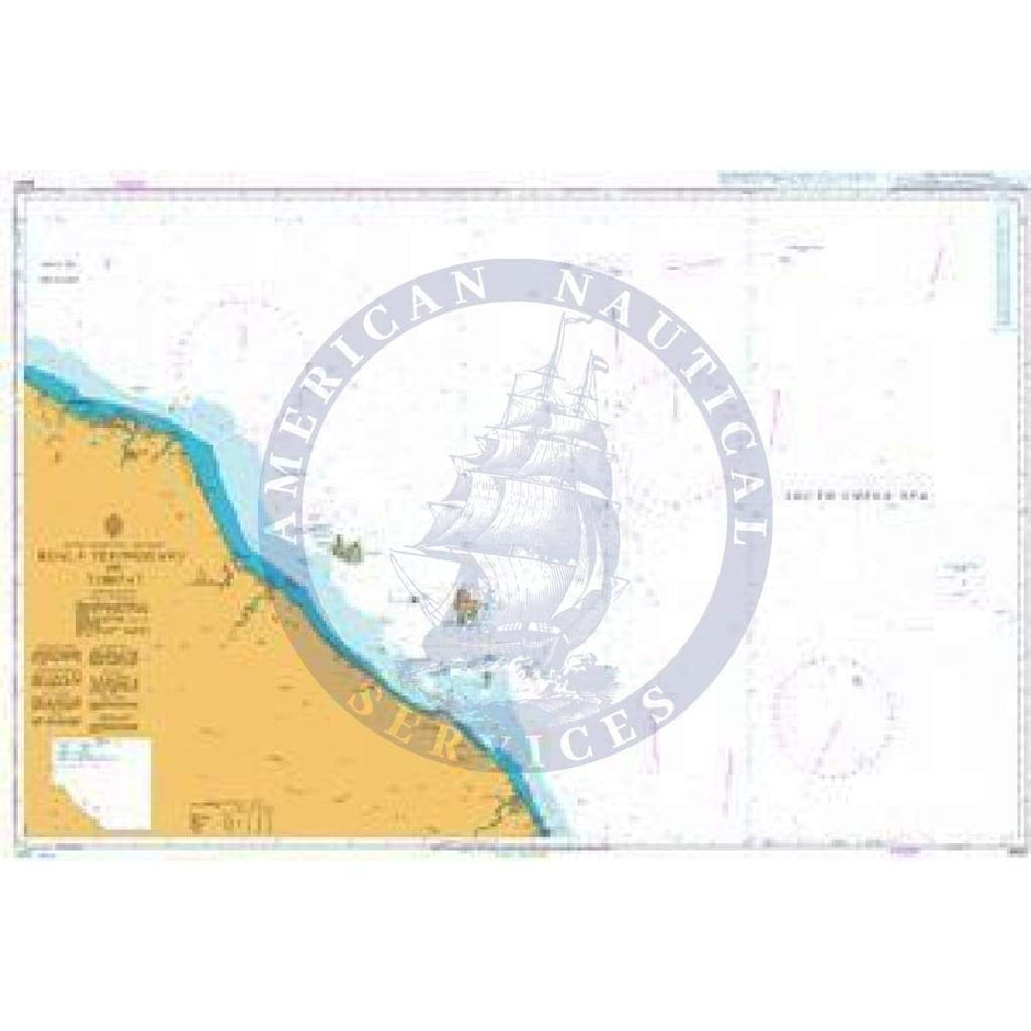 British Admiralty Nautical Chart 3447: Kuala Terengganu to Tumpat ...