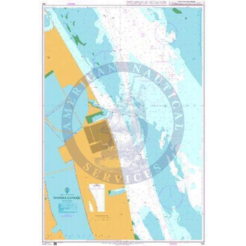 British Admiralty Nautical Chart 349: China - Zhujiang Kou, Nansha Gan ...