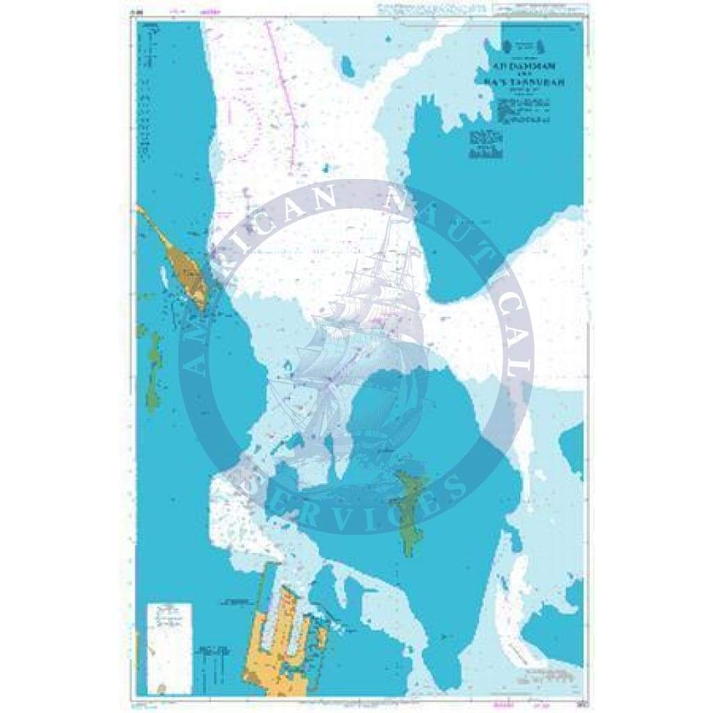 British Admiralty Nautical Chart 3812: Ad Dammam and Ra's Tannurah ...