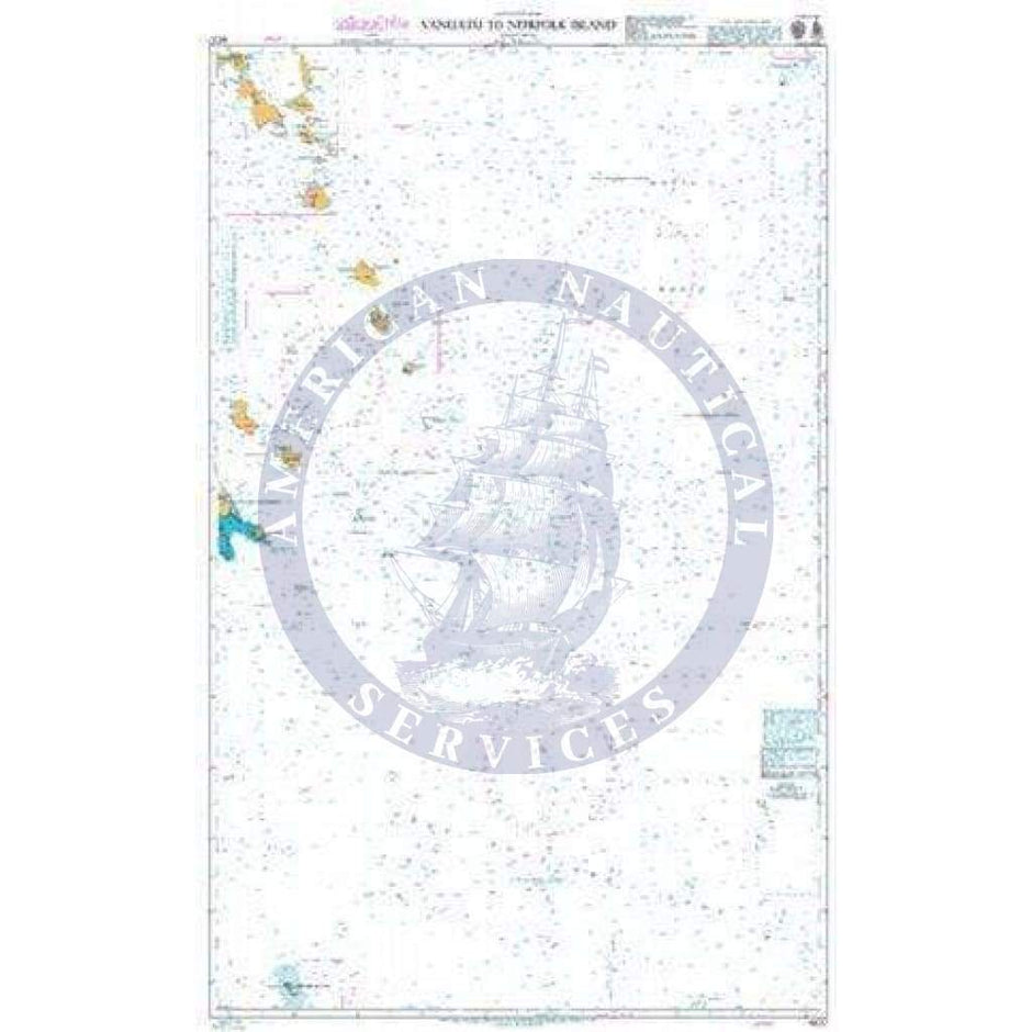 British Admiralty Nautical Chart 4637: Vanuatu to Norfolk Island ...