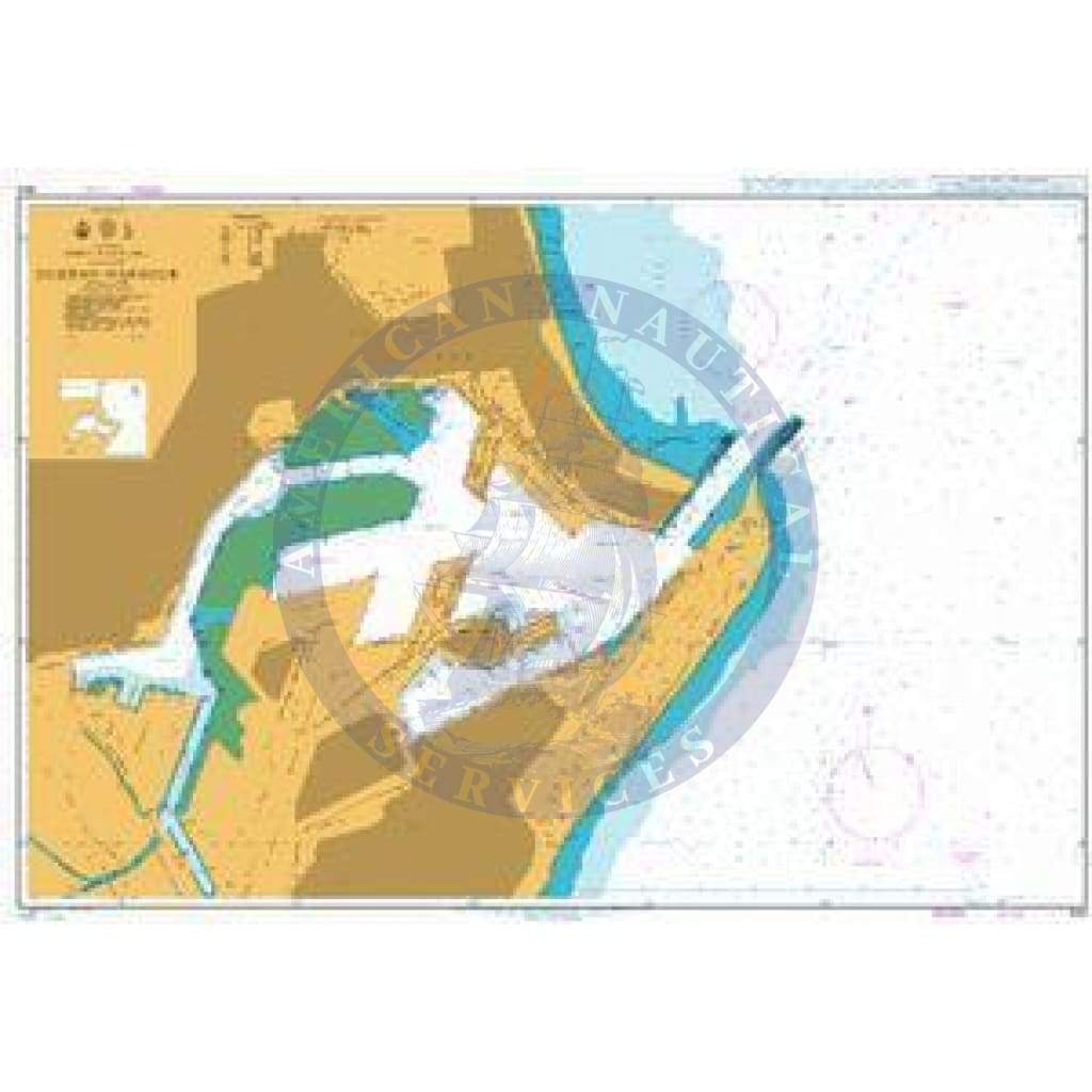 British Admiralty Nautical Chart 643: Durban Harbour - Amnautical