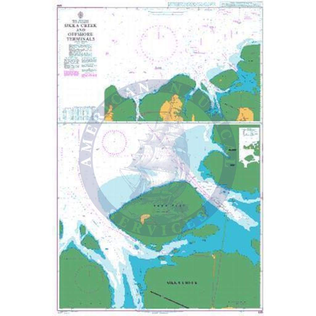 British Admiralty Nautical Chart 699: Sikka Creek and Offshore Termina ...