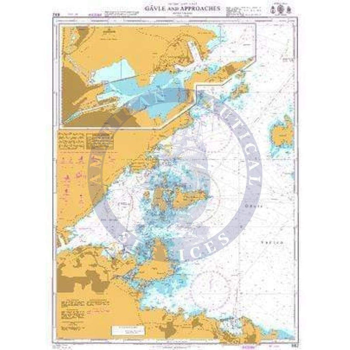 British Admiralty Nautical Chart 892: Sweden – East Coast, Gävle and A ...