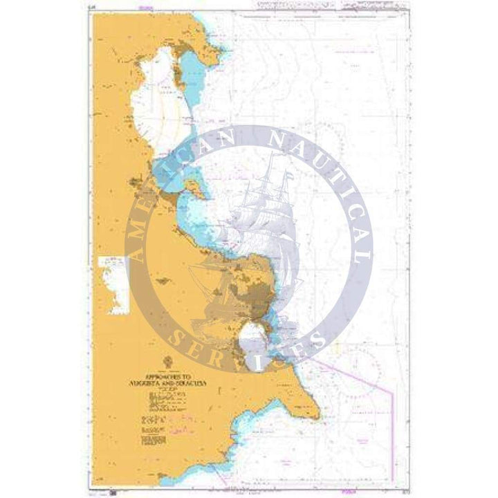 British Admiralty Nautical Chart 973: Italy – Sicilia, Approaches to A ...