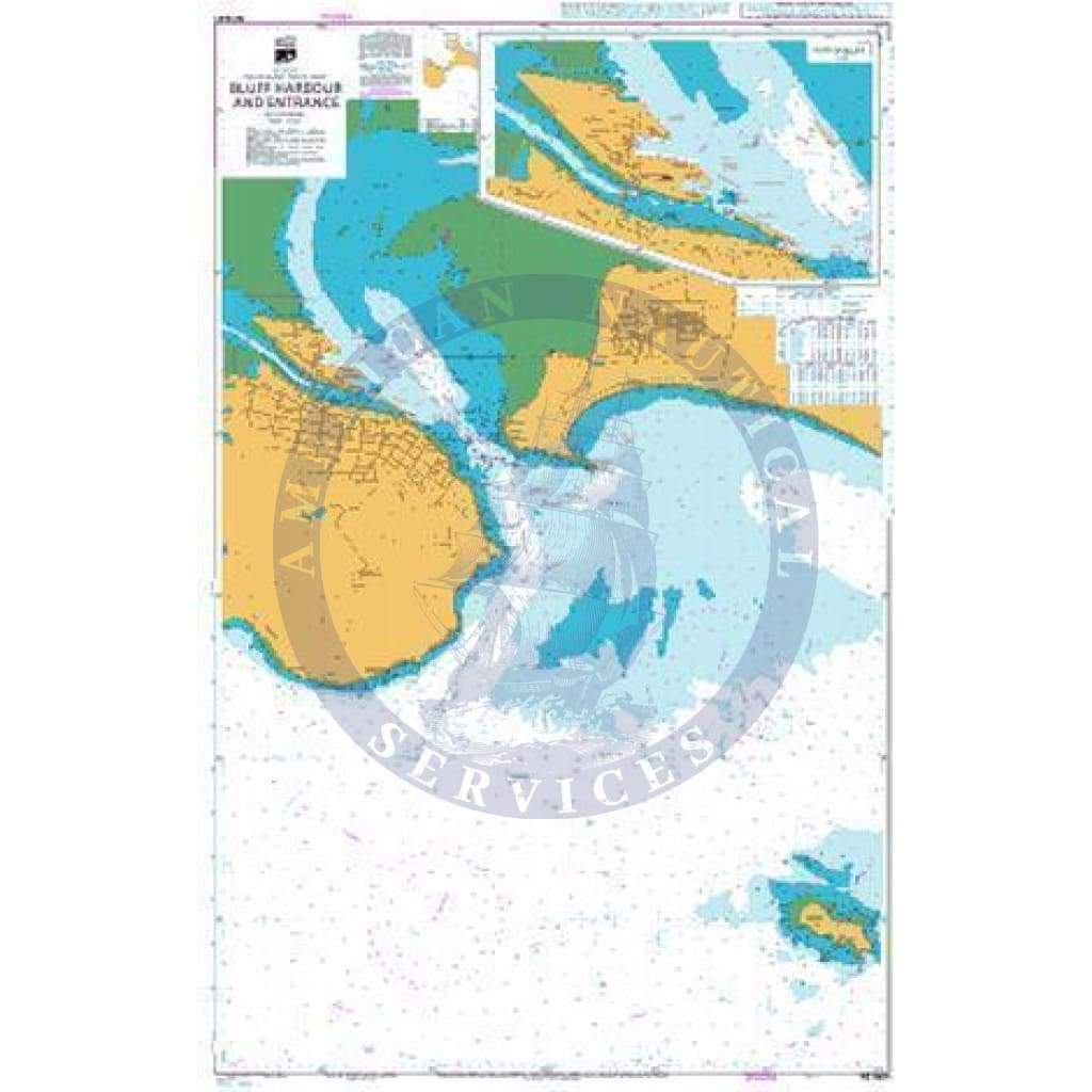 British Admiralty Nautical Chart NZ6821: Bluff Harbour and Entrance ...