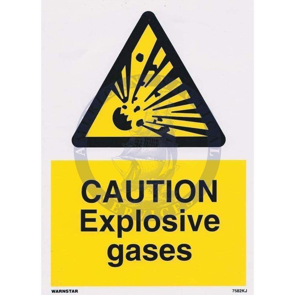 Marine Hazard Sign: Caution Explosive Gases - Amnautical