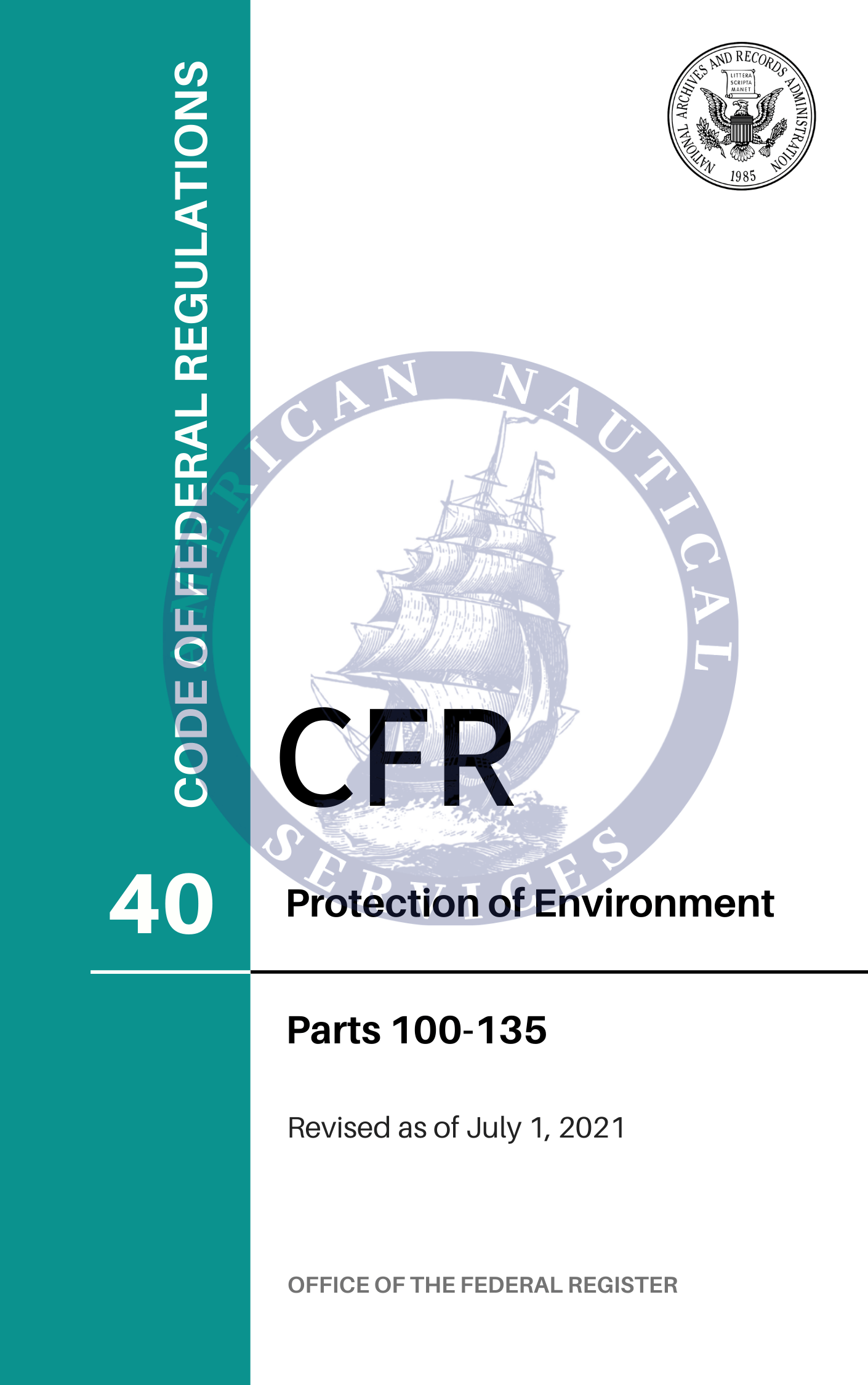 Code of Federal Regulations On Sale | CFRs - Amnautical