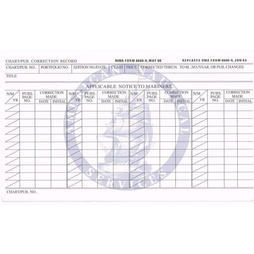 Chart Correction Cards Pack of 100 - Amnautical