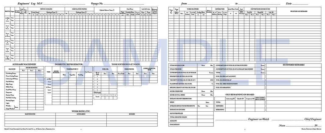 Chief Engineer's Log Book (No. 132) (3-Months) - Amnautical