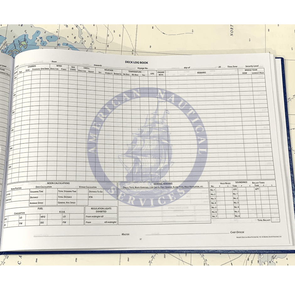 Deck Log Book - 90 Days Recording - Amnautical