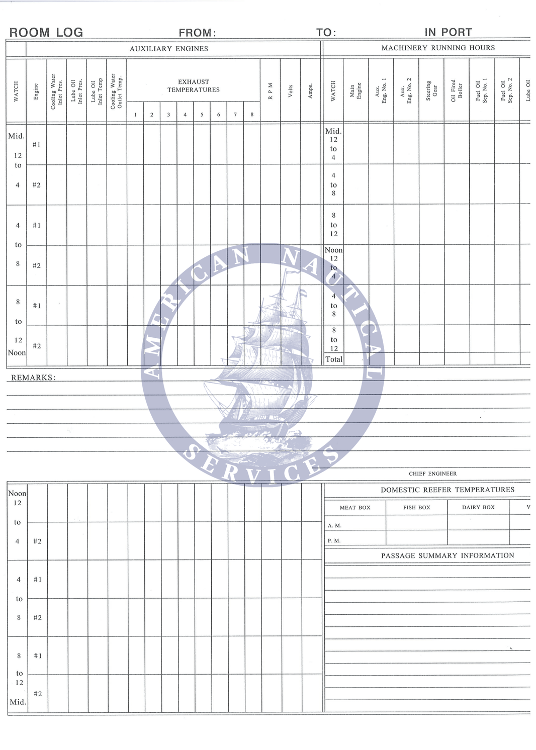 Diesel/Engineroom Log Book (60 Days) - Amnautical