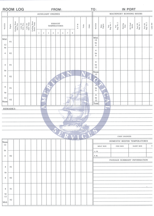 Diesel/Engineroom Log Book (60 Days) - Amnautical