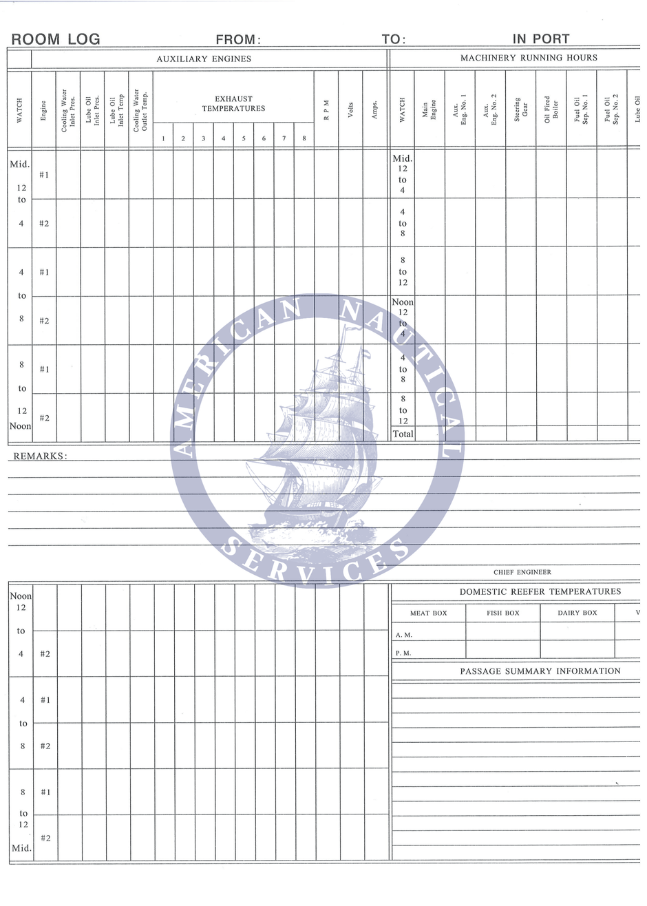 Diesel/Engineroom Log Book (60 Days) - Amnautical