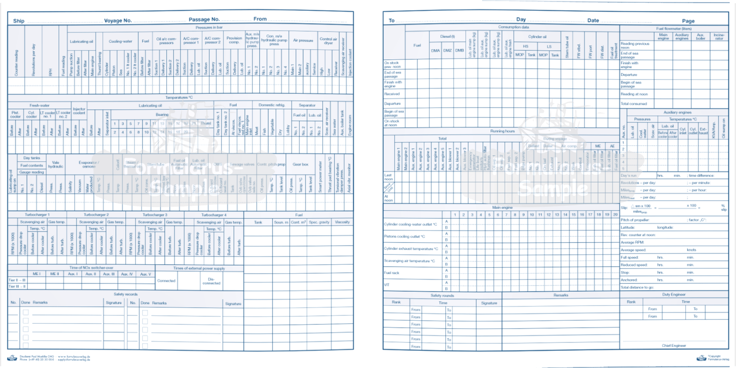 Engine Log Book (3 Months) - For Marine Compliance - Amnautical