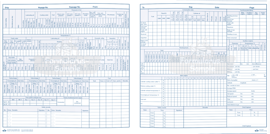 Engine Log Book (3 Months) - For Marine Compliance - Amnautical