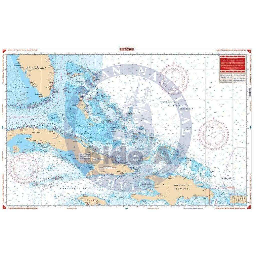 Florida to Puerto Rico and Mona Passage Navigation Chart 16 - Amnautical