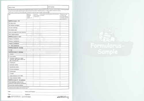 Garbage Record Book Part 1 (All Ships) - Amnautical