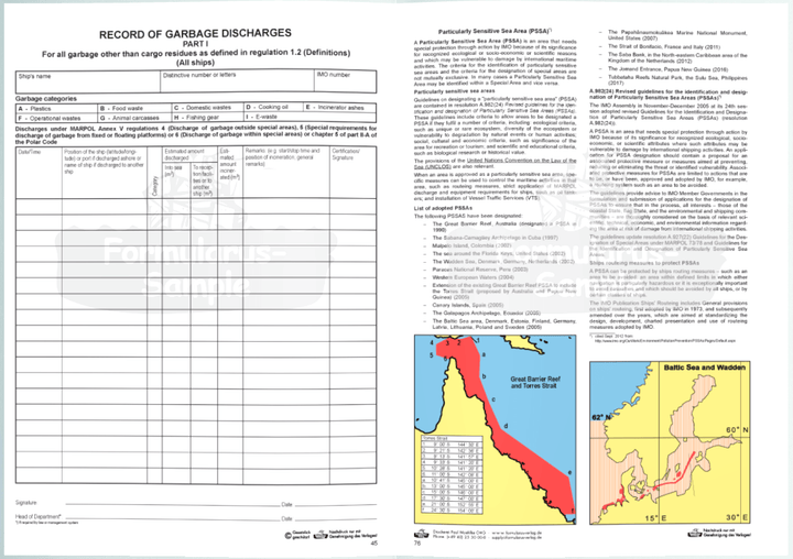 Garbage Record Book Part 1 (All Ships) - Amnautical