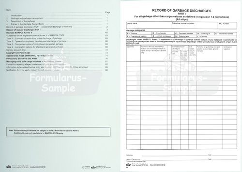 Garbage Record Book Part 1 (All Ships) - Amnautical
