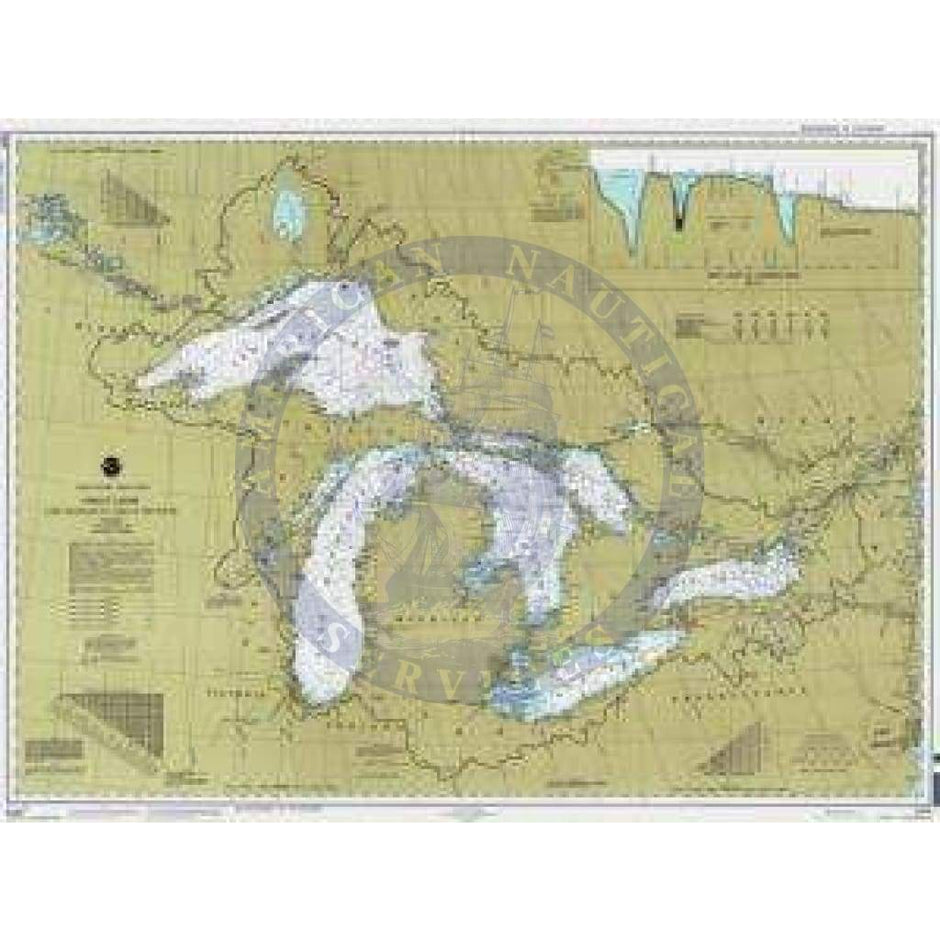 Historical Nautical Chart 14500-02-1997: MN, Great Lakes , Lake Champl ...