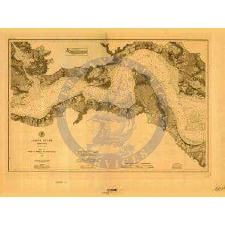 Historical Nautical Chart 401B-01-1882: VA, James River Year 1882 ...