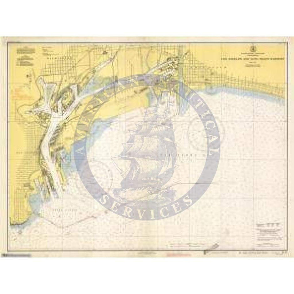 Historical Nautical Chart 5147-3-1942: CA, Los Angeles And Long Beach ...