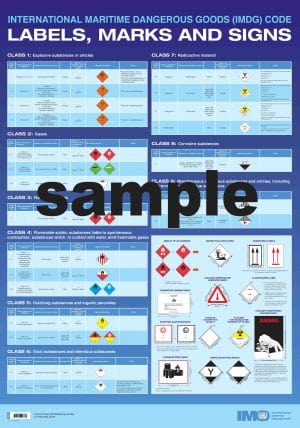 IMDG Code Poster: Labels & Signs Wall Chart - Amnautical