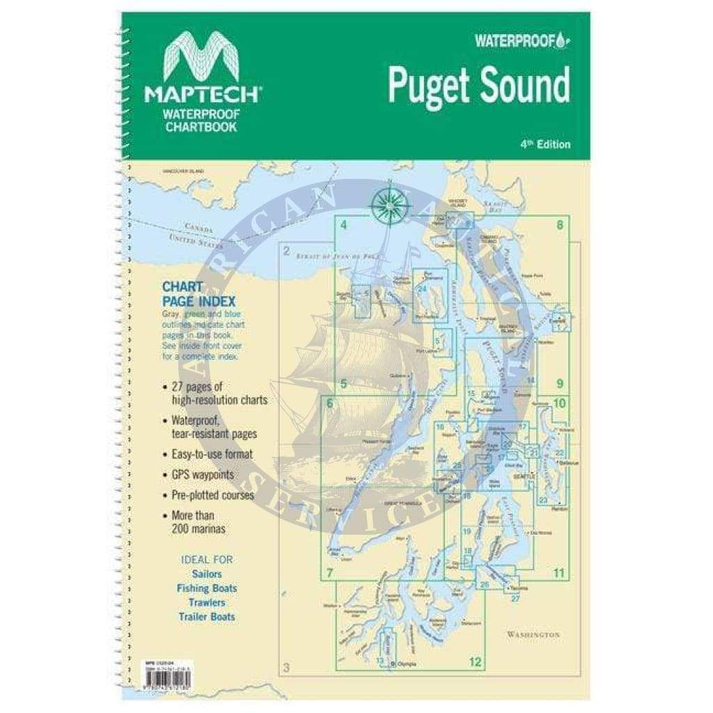 Maptech Waterproof Chartbook: Puget Sound, 4th Edition - Amnautical