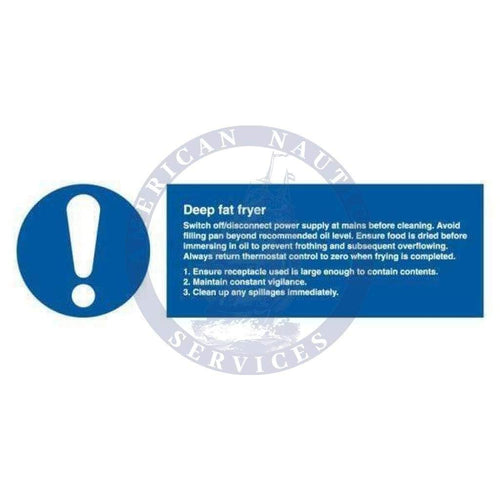 Marine Departmental Sign: Deep Fat Fryer (Safety Instructions) - Amnautical
