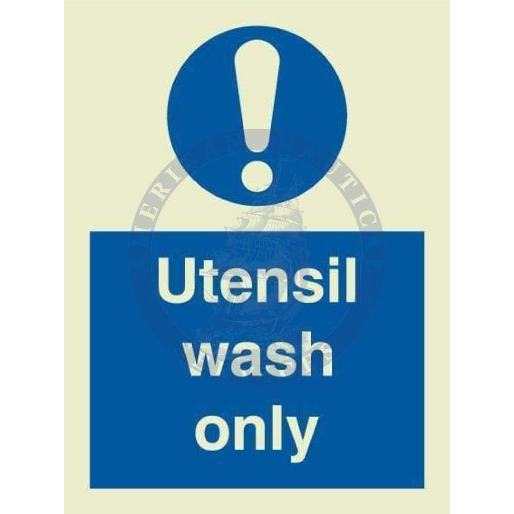 Marine Departmental Sign: Utensil Wash Only - Amnautical