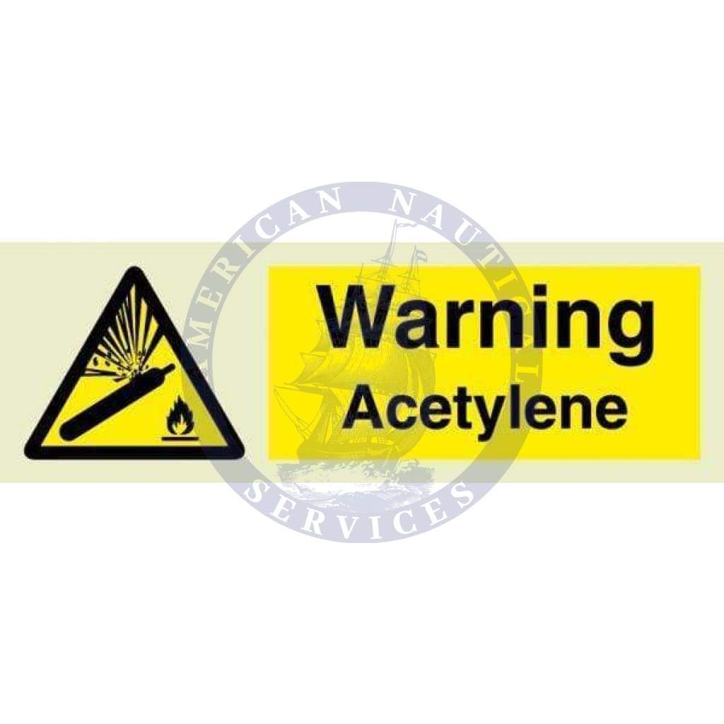Marine Departmental Sign: Warning Acetylene - Amnautical