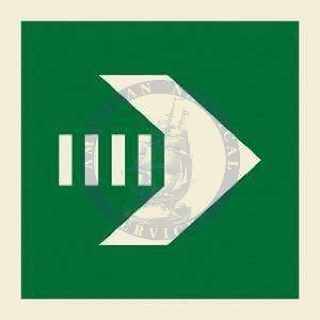 Marine Direction Sign: Horizontal/Vertical arrow - Secondary escape ro ...